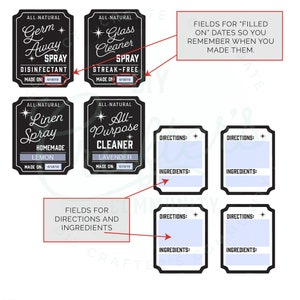 Editable Cleaning Label Set - Etsy