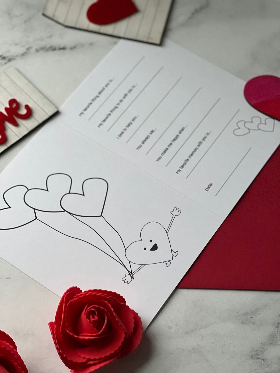 Valentine's Questionnaire Card for Kids to Give to Adults, Family and ...