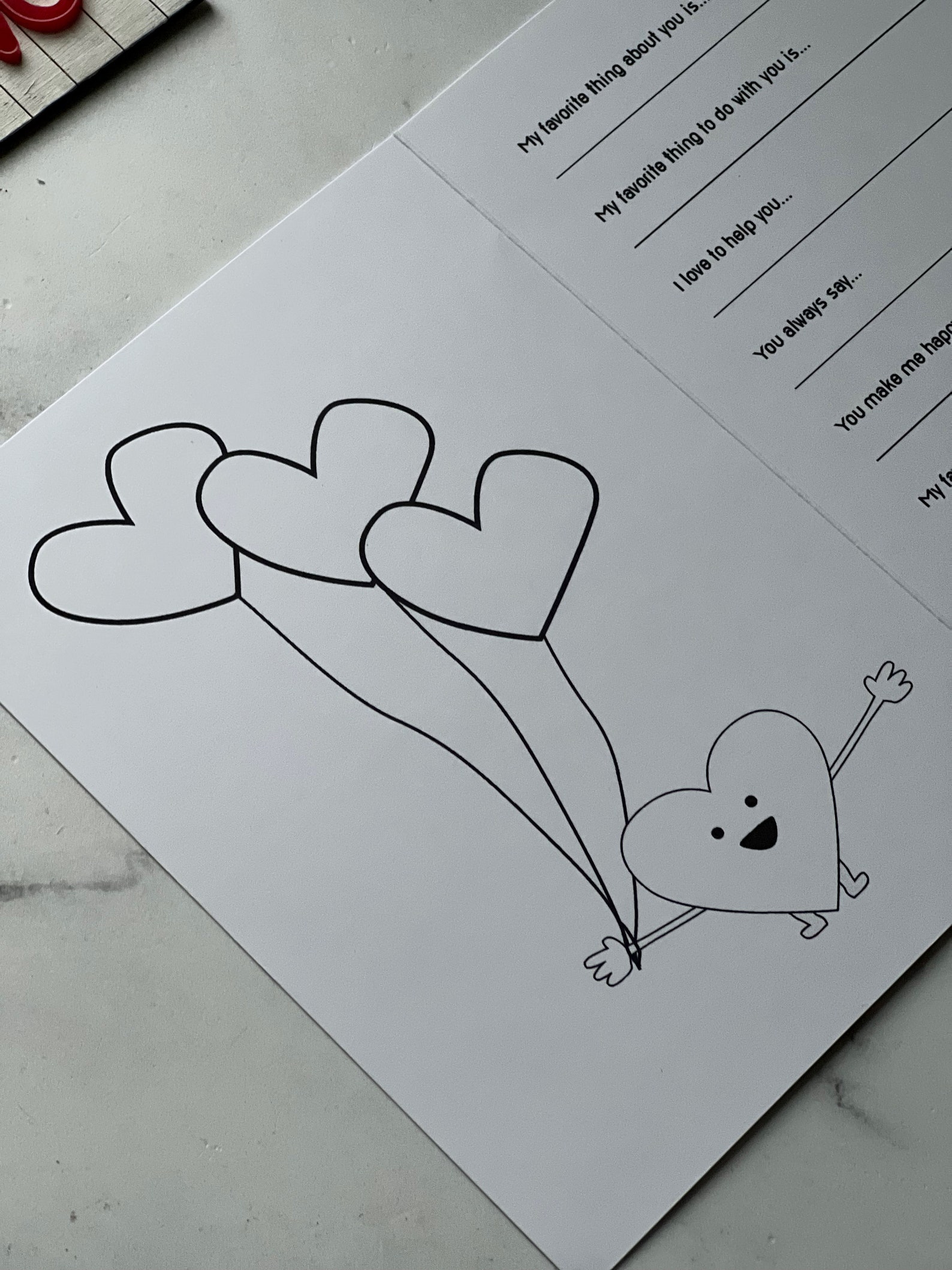 Valentine's Questionnaire Card for Kids to Give to Adults, Family and ...
