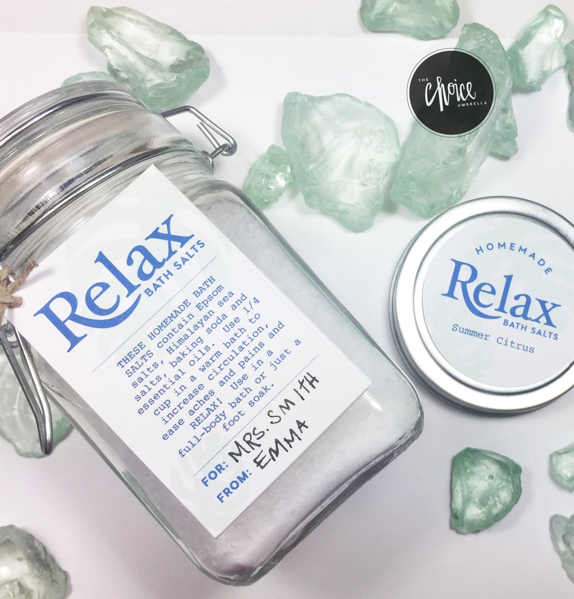 Customizable relax Bath Salts Labels - Etsy