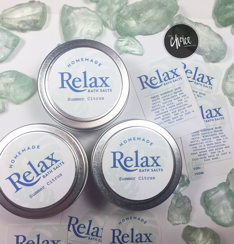 Customizable relax Bath Salts Labels - Etsy