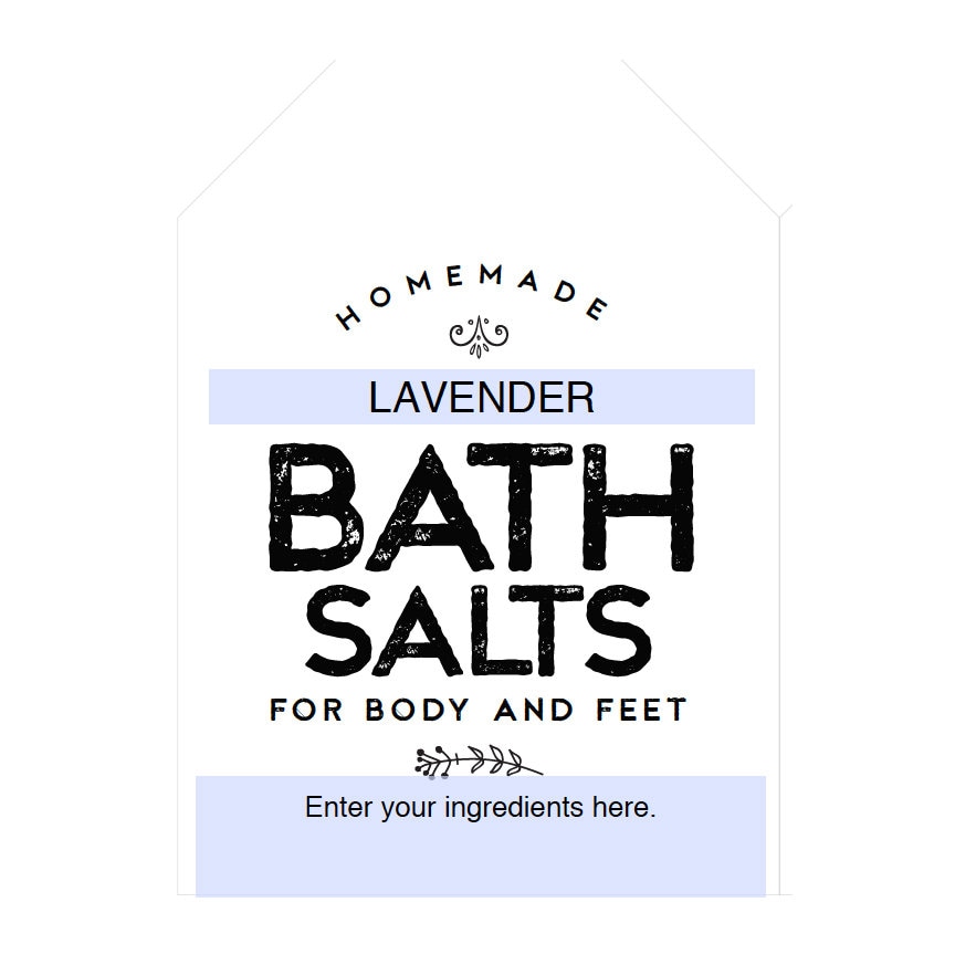 Editable (scents + Ingredients) Bath Salts Labels in 2 Colors - 12 per ...