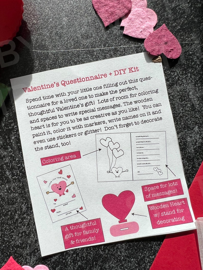 Valentine's Questionnaire Card for Kids to Give to Adults, Family and ...