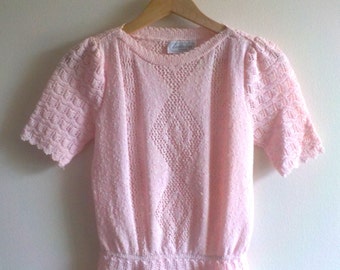Pink Lace Sweater - Etsy