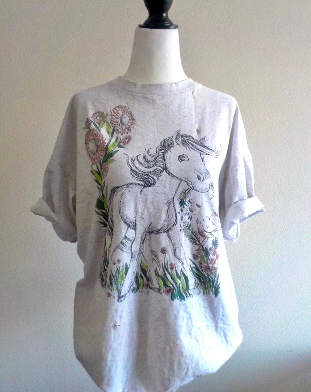 PRETTY PONY TSHIRT Distressed Pony T-shirt Size X Large/ Light - Etsy