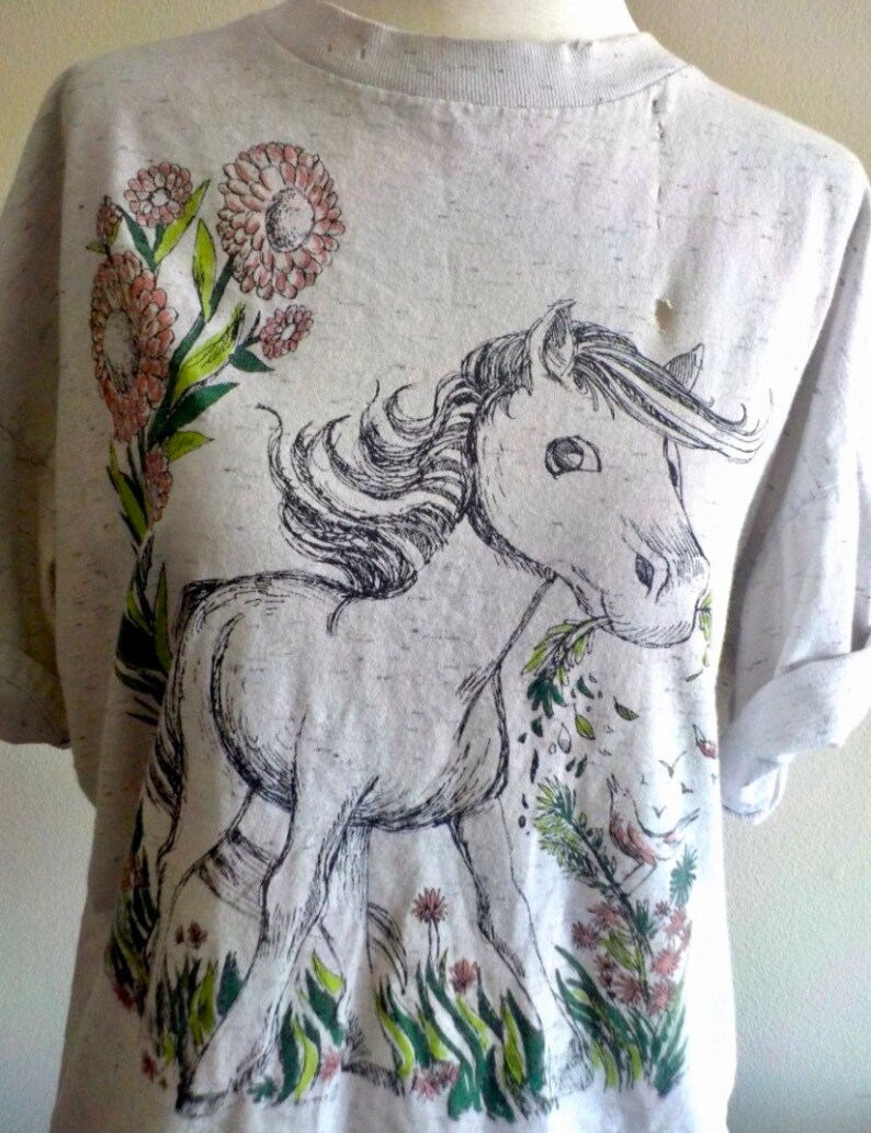 PRETTY PONY TSHIRT Distressed Pony T-shirt Size X Large/ Light - Etsy