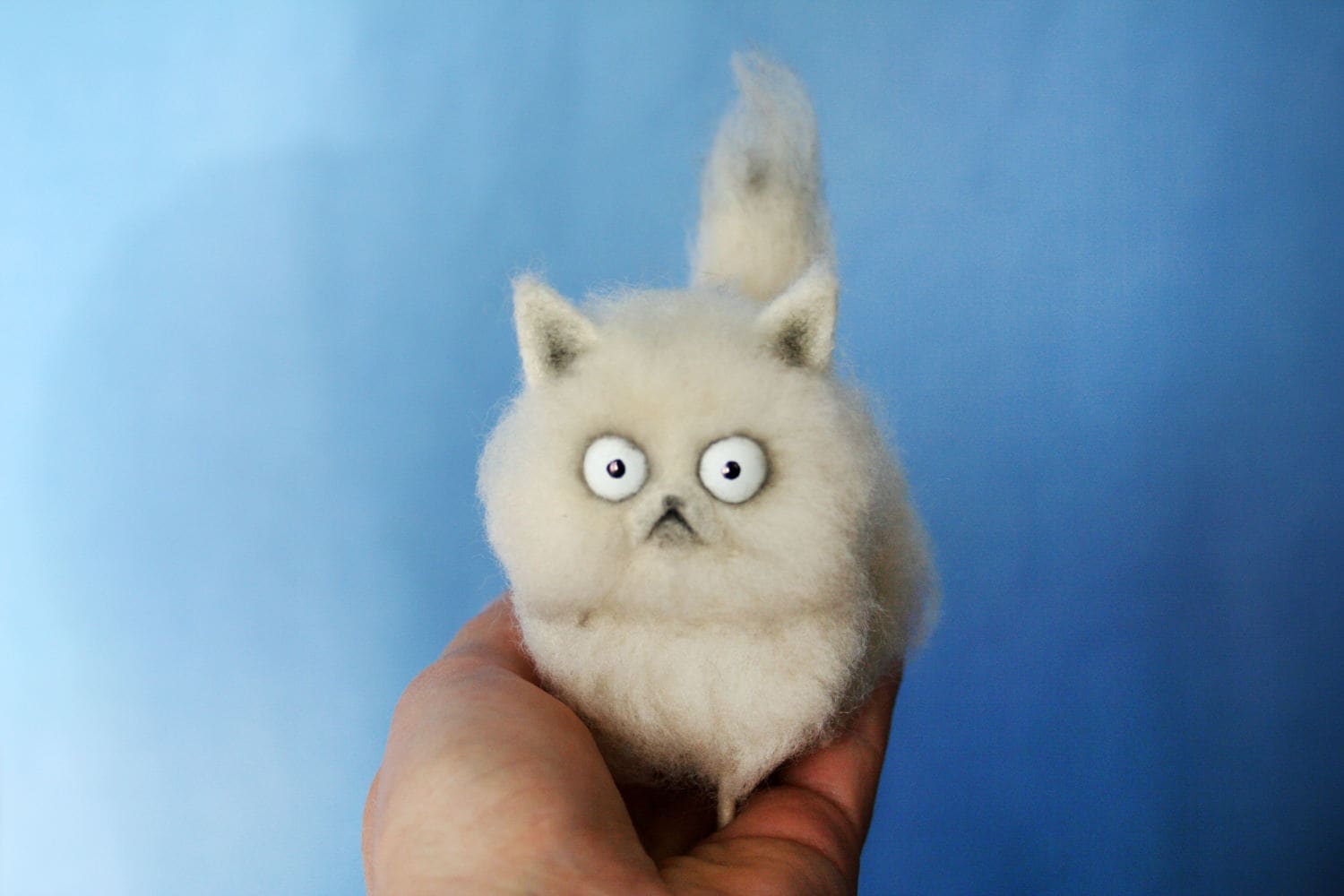 Frankenweenie Cat Mr. Whiskers. Needle Felted Cat. White Cat. | Etsy