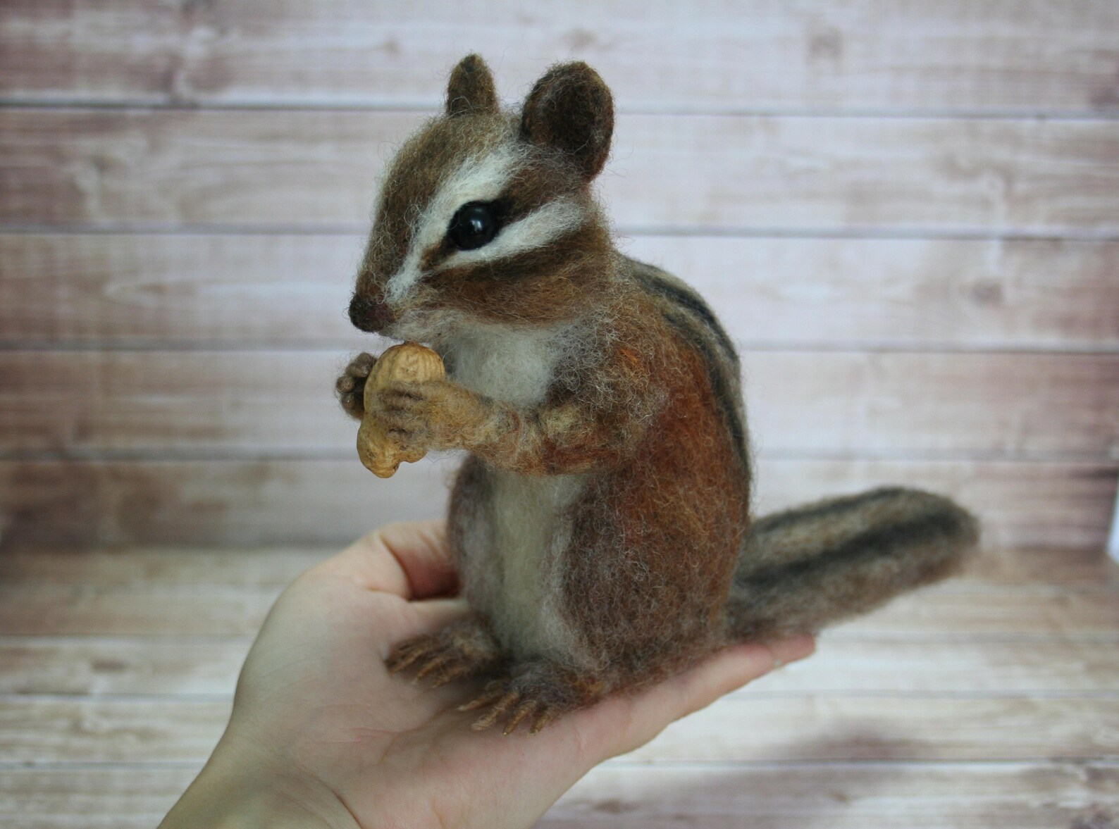 Needle Felted Chipmunk. Life Sized Chipmunk. Needle Felted Animal ...