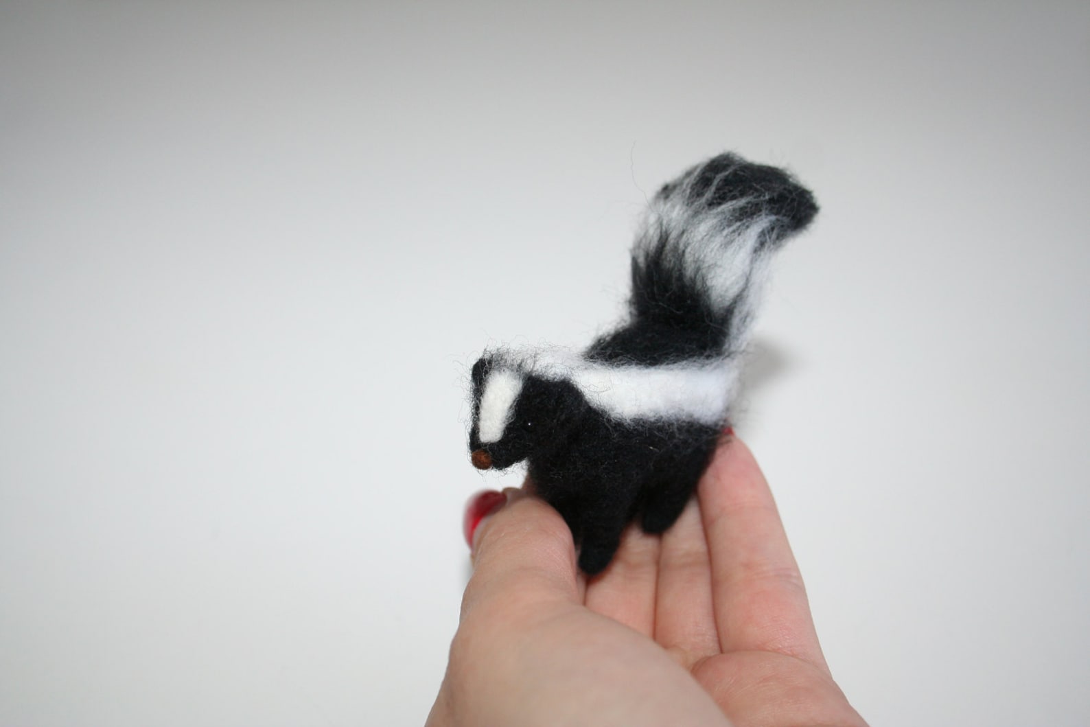 Miniature Needle Felted Skunk. Black and White. Skunk. Realistic Skunk ...