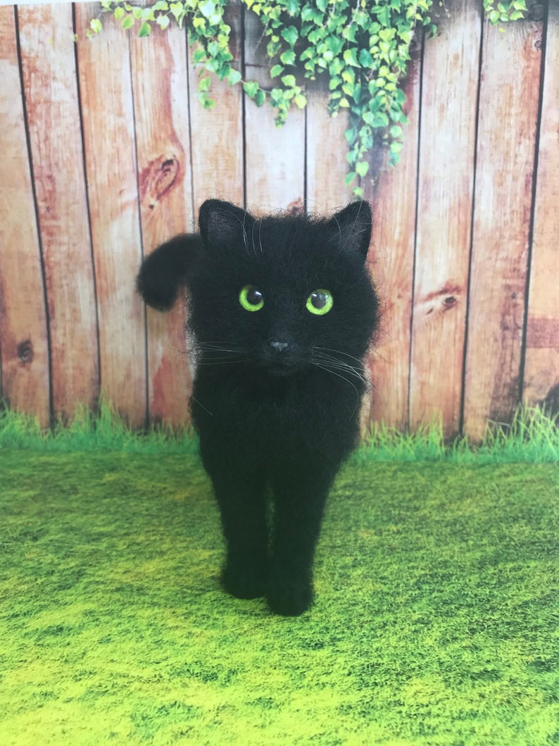 Custom Needle Felted Cat. Black Cat. Cat Memory Pet Portrait. - Etsy Canada