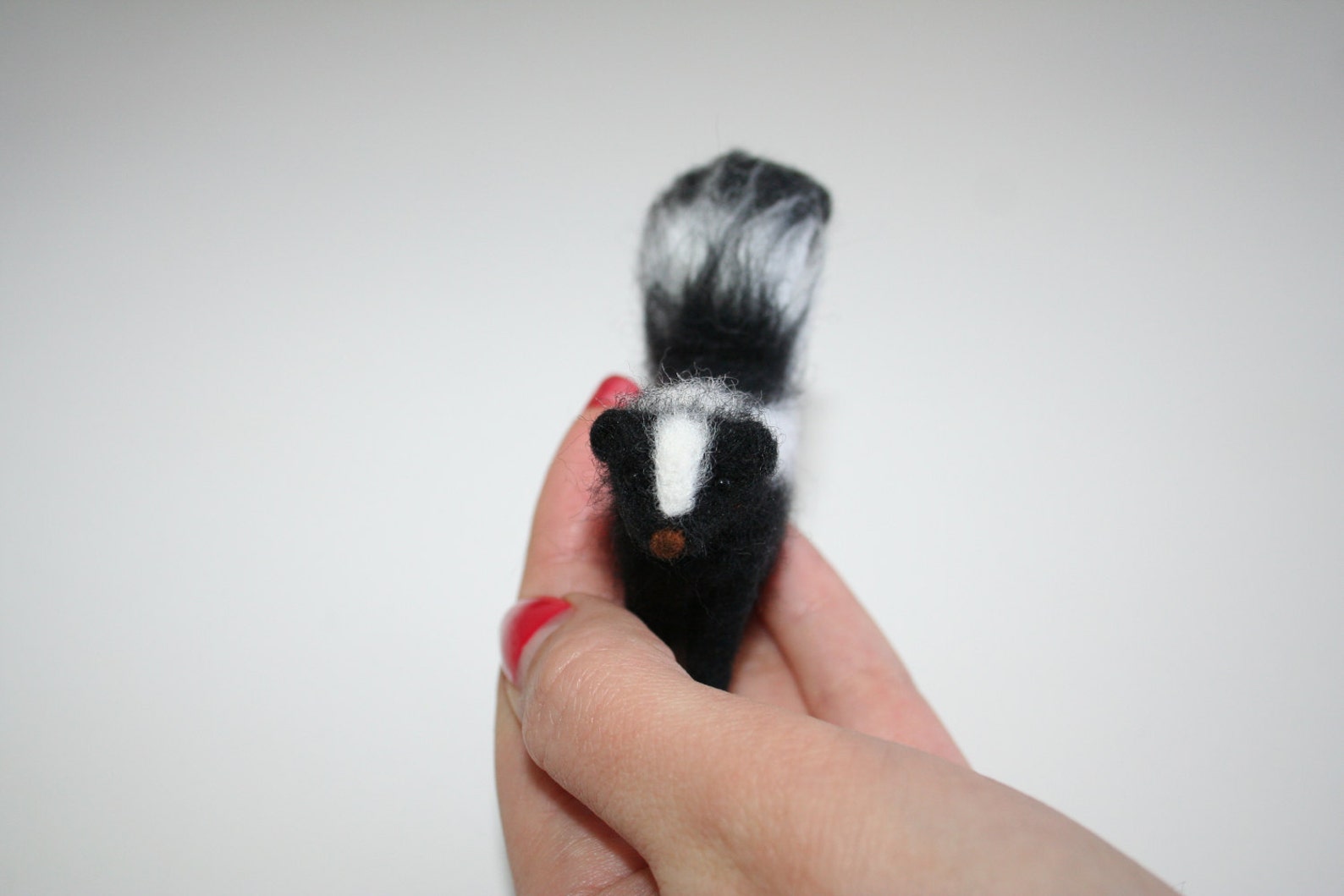 Miniature Needle Felted Skunk. Black and White. Skunk. Realistic Skunk ...