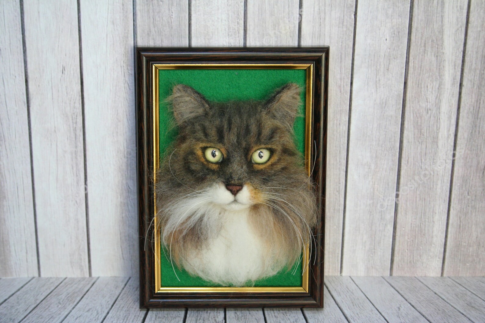 Cat Portrait Sculpture in Frame. Needle felted Cat. Felt | Etsy