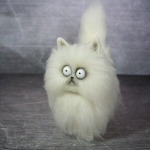 Frankenweenie Cat Mr. Whiskers. Needle Felted Cat. White Cat. Kitty ...