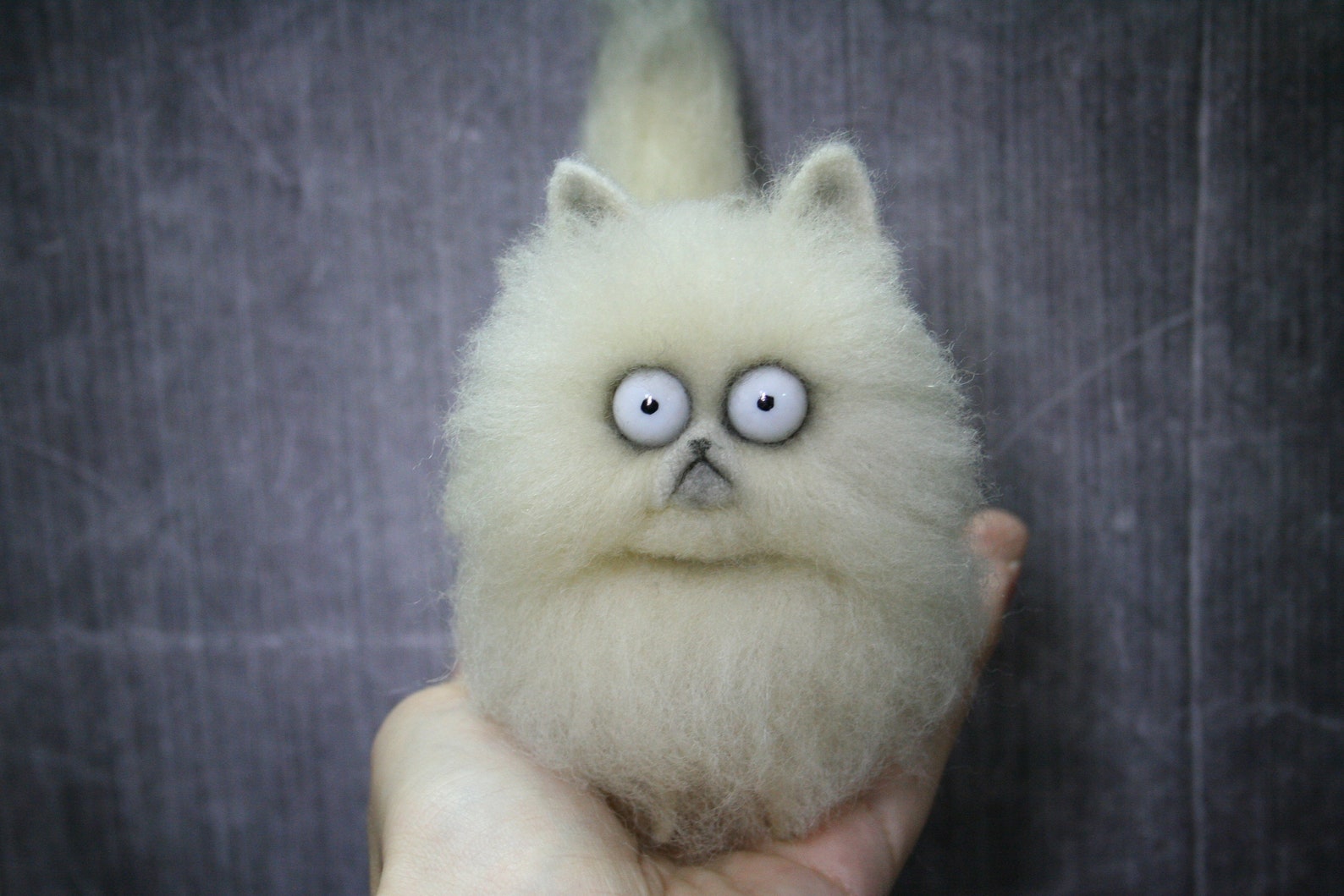 Frankenweenie Cat Mr. Whiskers. Needle Felted Cat. White Cat. | Etsy