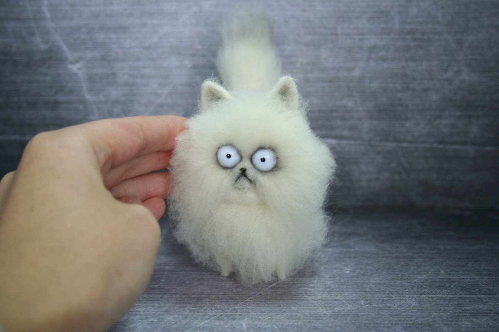 Frankenweenie Cat Mr. Whiskers. Needle Felted Cat. White Cat. | Etsy