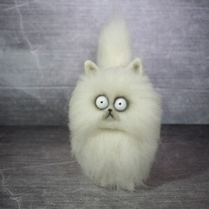 Frankenweenie Cat Mr. Whiskers. Needle Felted Cat. White Cat. Kitty ...
