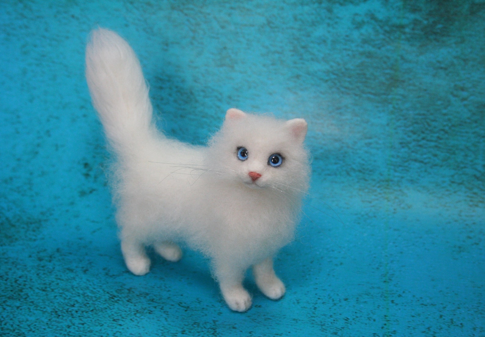 White Fluffy Cat. Needle Felted Cat. White Cat. Fluffy Kitten. | Etsy