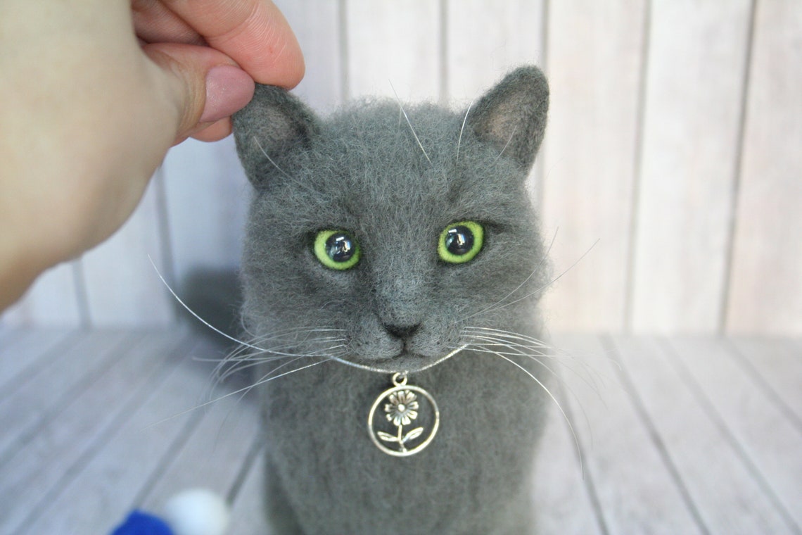 Needle Felted Cat. Gray Felted Cat. Kitten. Custom Cat | Etsy