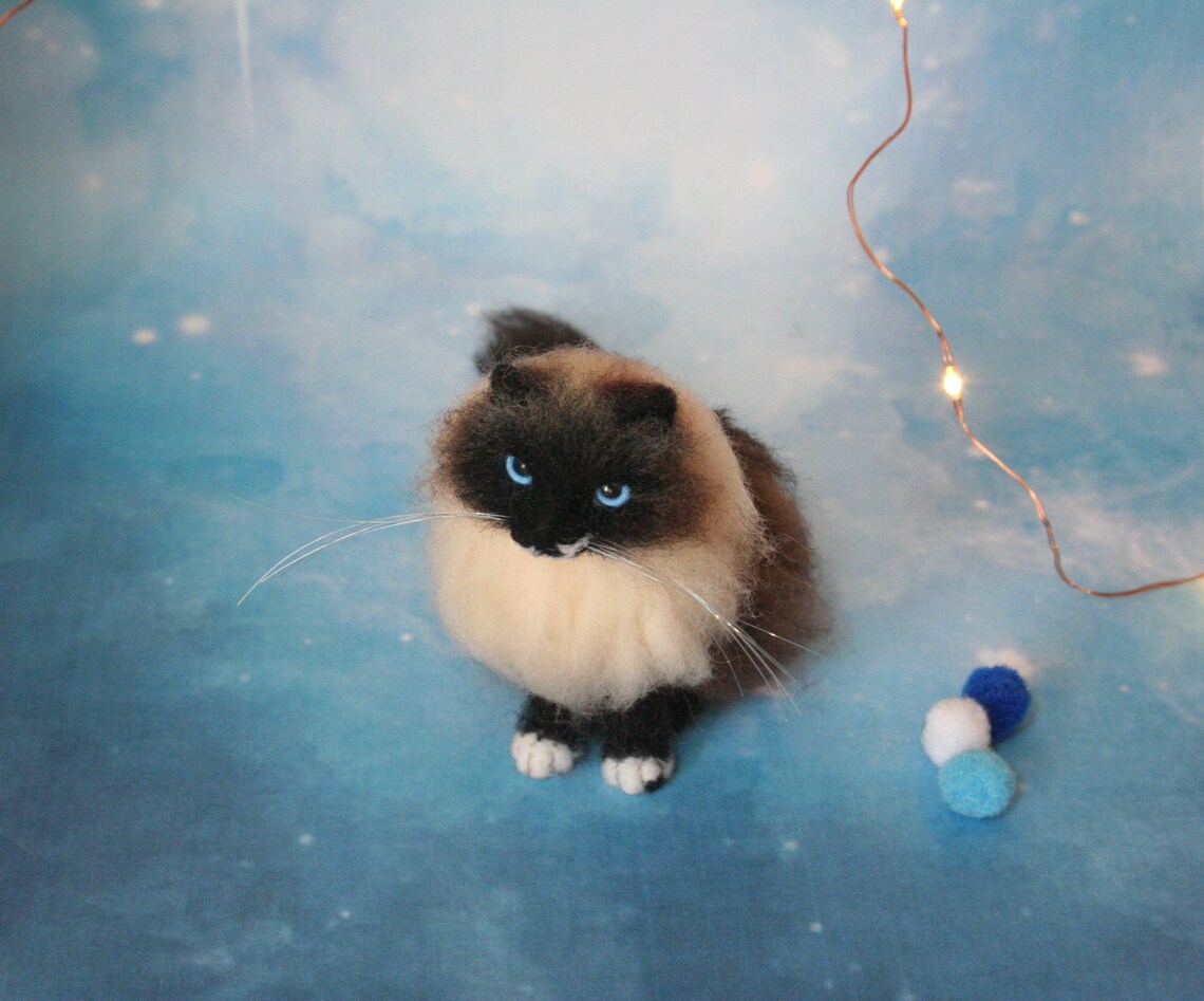 Custom Needle Felted Cat. Cat Memory Pet Portrait. Your Pet | Etsy