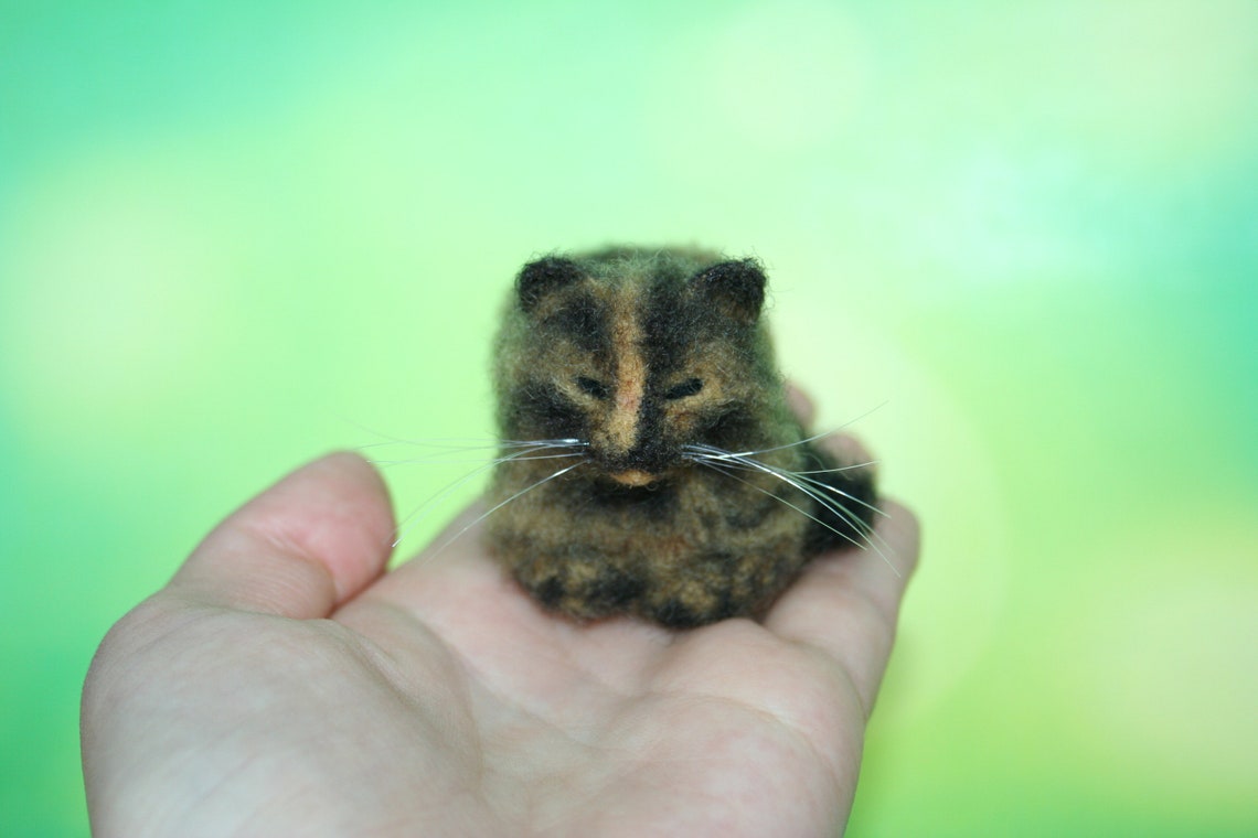 Miniature Tortoise Сat. Needle Felted Cat. Kitty. Realistic Cat. Pet ...