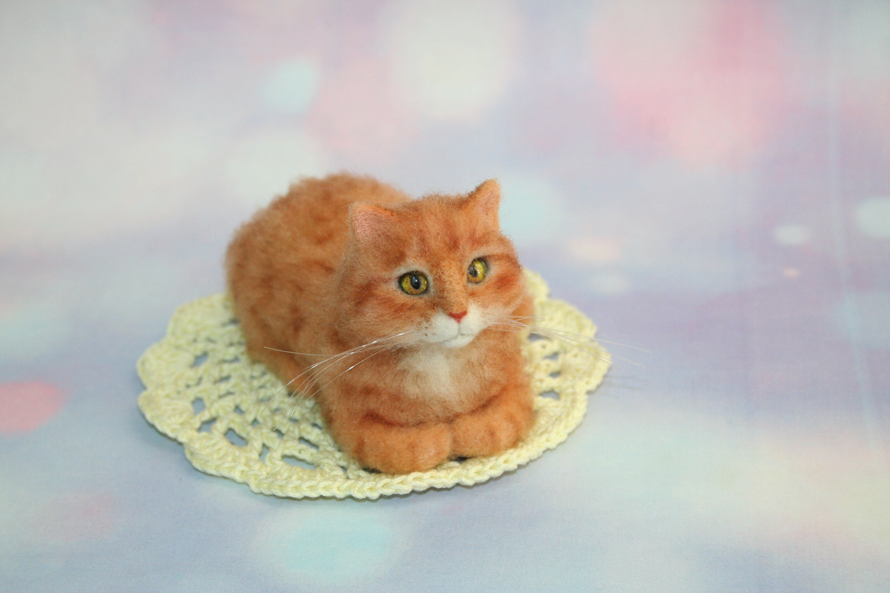 Miniature Orange Tabby Cat. Needle Felted Cat. Orange Cat. | Etsy