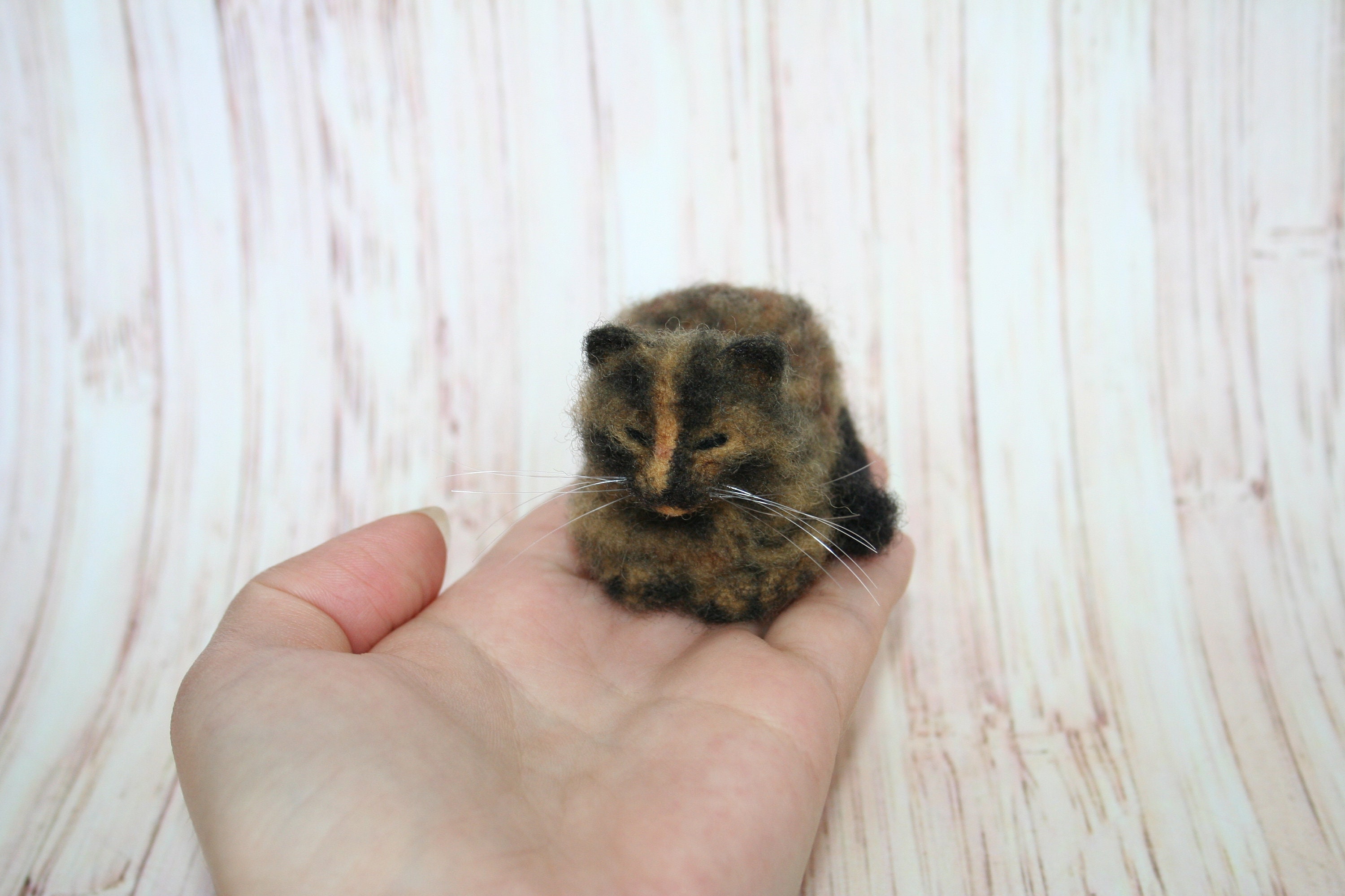 Miniature Tortoise Сat. Needle Felted Cat. Kitty. Realistic Cat. Pet ...