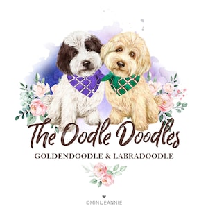 Goldendoodle and Labradoodle Logo, Doodle Puppy Logo, Poodle Dog Logo ...