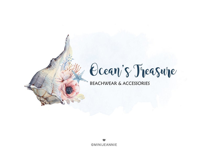 Premade Logo-conch Logo-seashell Logo-shell Logo-seaside | Etsy