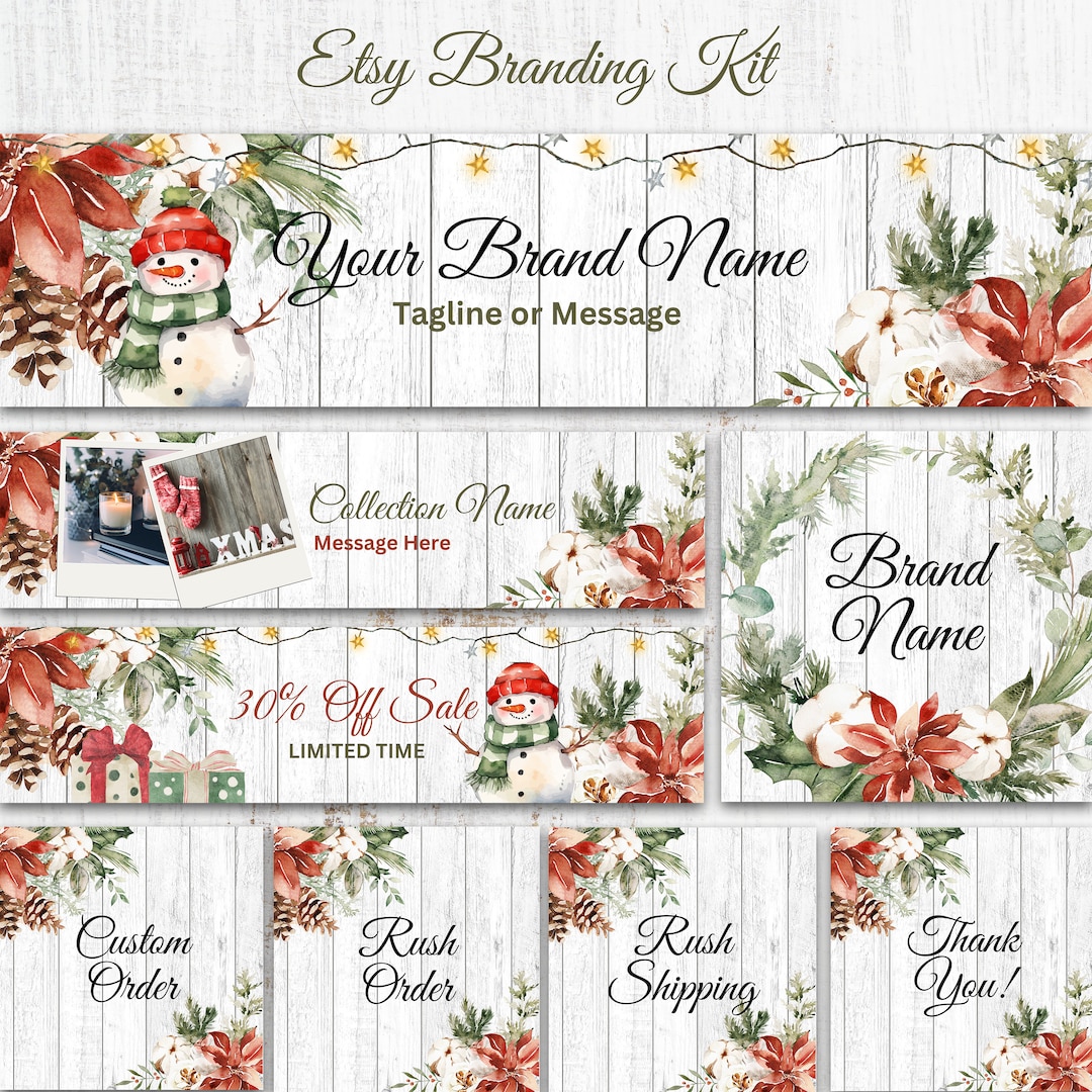 Christmas Etsy Branding Kit - Etsy Banner for Christmas - Holiday Etsy ...