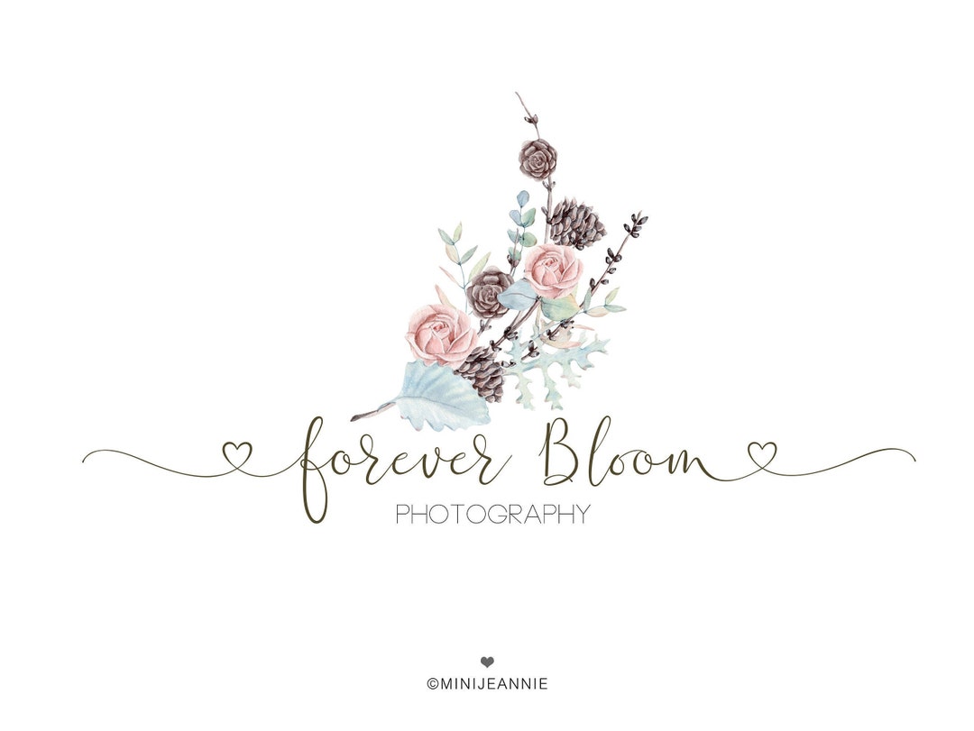 Dry Flower Logo-dry Floral Logo-botanical Logo-pine Cone Logo-potpourri ...