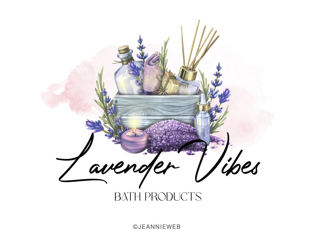 Bath Products Logo - Lavender Bath Salt Logo - Essential Oil Logo ...