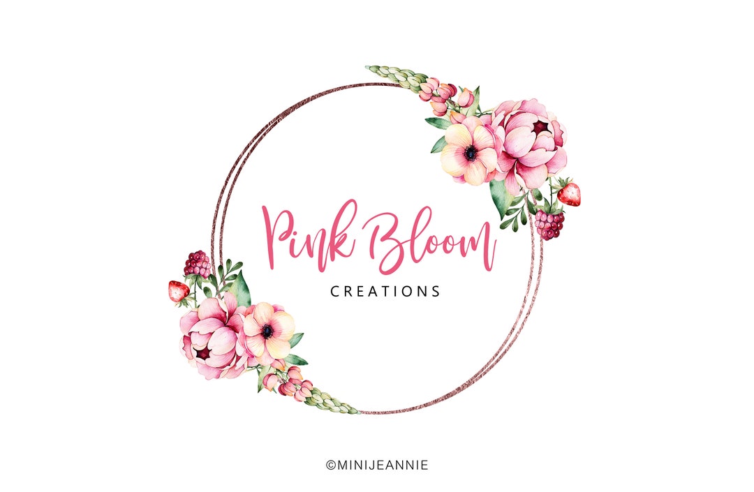 Floral Frame Logo-circle Logo-round Logo-flower Logo-peony Logo ...