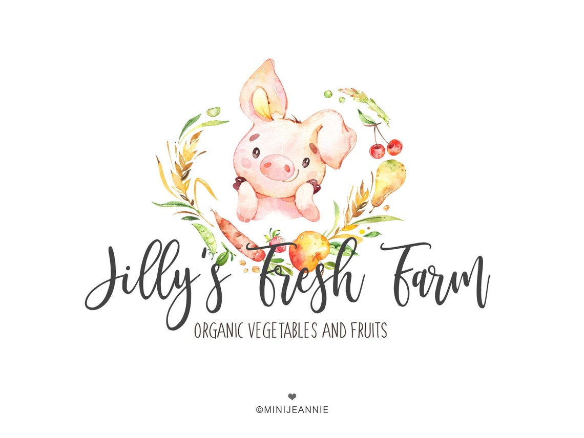 Pig Logo-piglet Logo-baby Animal Logo-baby Photography - Etsy