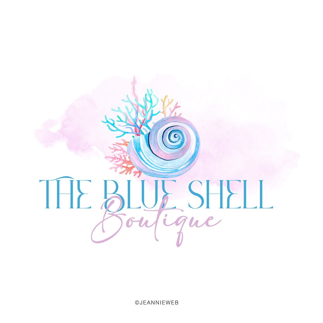 Shell Logo, Seashell Logo, Nautical Business Logo, Beach Logo, Ocean ...