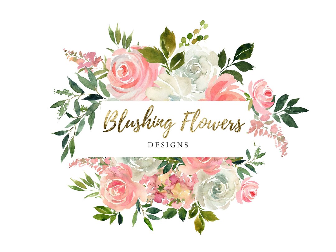 Premade Pink Floral Logo Design, Business Logo, Pink Rose Logo ...