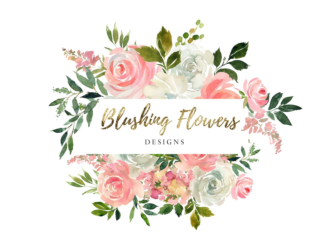 Premade Pink Floral Logo Design, Business Logo, Pink Rose Logo ...