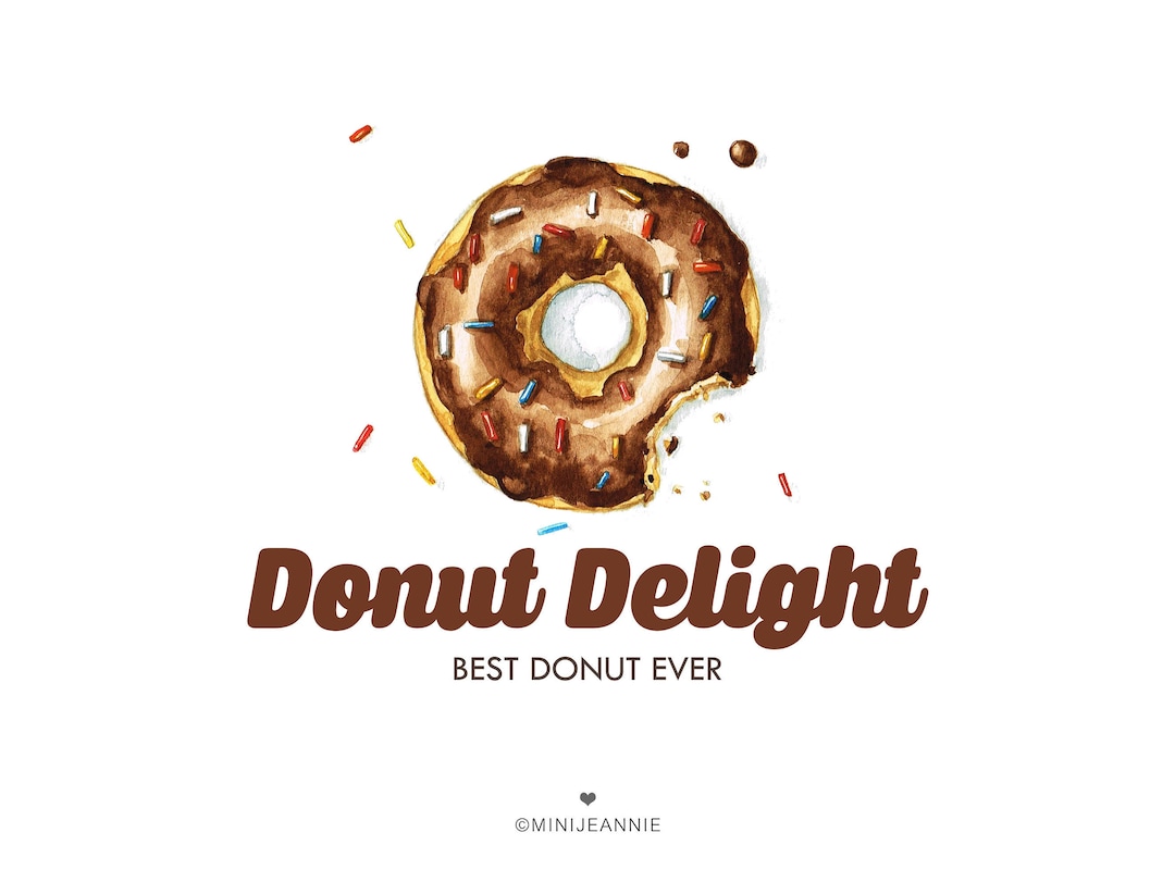 Donut Logo-doughnut Logo-bakery Logo-baking Logo-cake Shop Logo-sweet ...