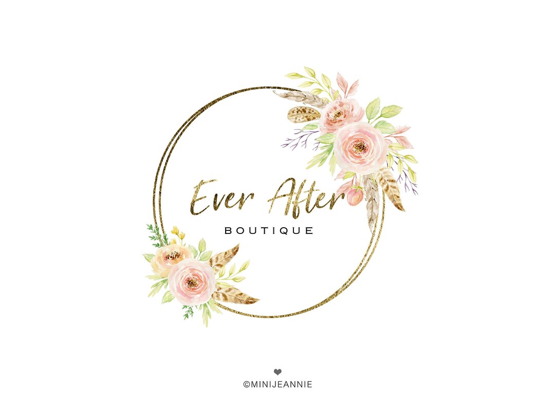Boho Floral Logo-floral Logo-tribal Flower Logo-floral Frame Logo ...