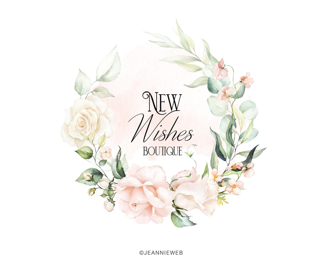 Rose Floral Logo, Soft Feminine Logo, Pastel Floral Logo, Photography ...