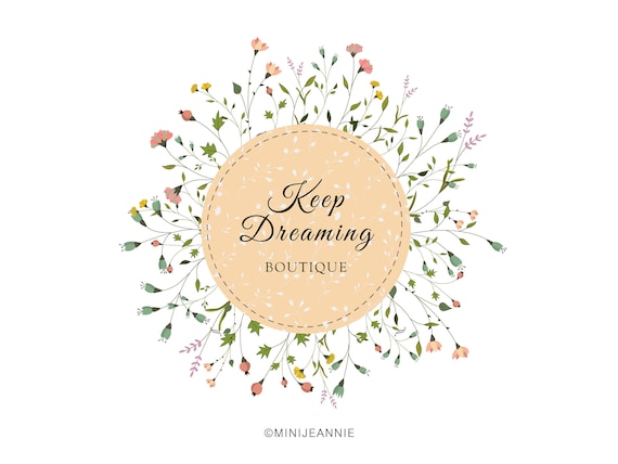 Circle Logo-round Logo-circular Floral Logo-floral Logo-flower - Etsy