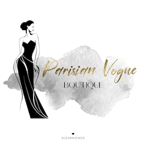 Elegant Woman Logo, Boutique Logo Design, Evening Gown Logo, Dress Logo ...