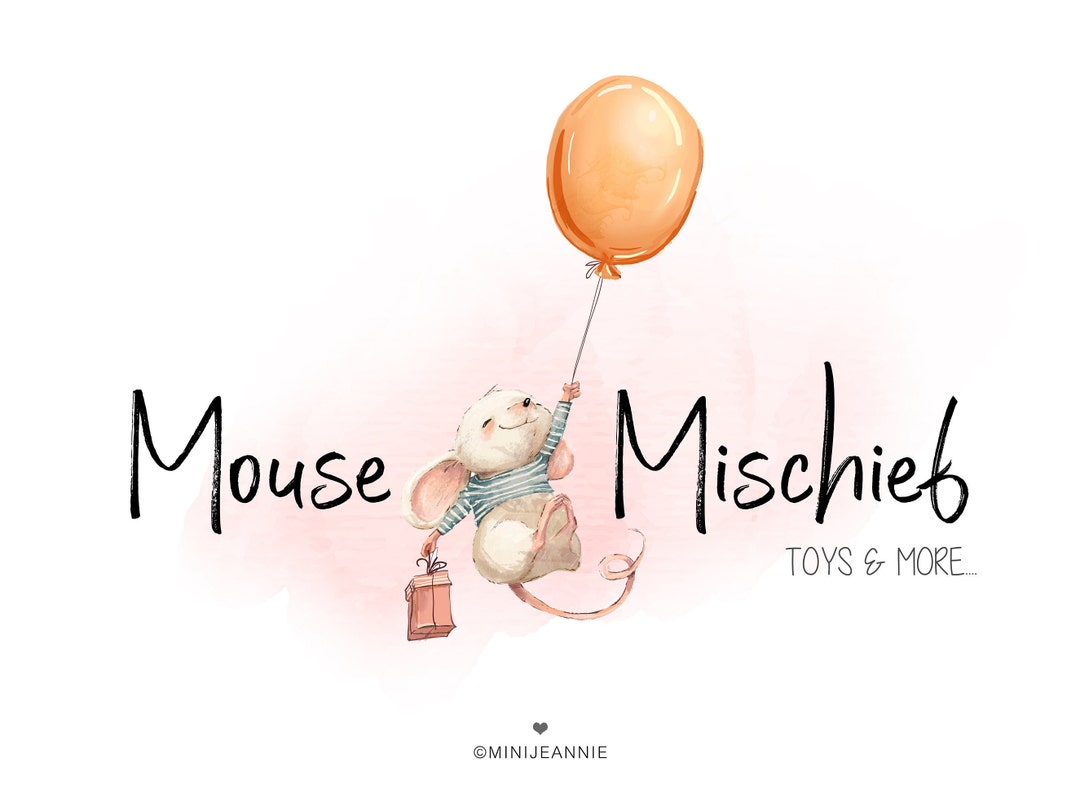 Cute Mouse Logo, Mice Logo, Rat Logo, Balloon Logo, Sweater Logo. Kids ...