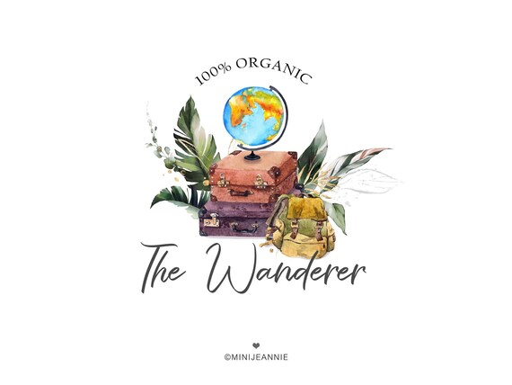 Travel Logo-suitcase Logo-globe Logo-travel Blog - Etsy