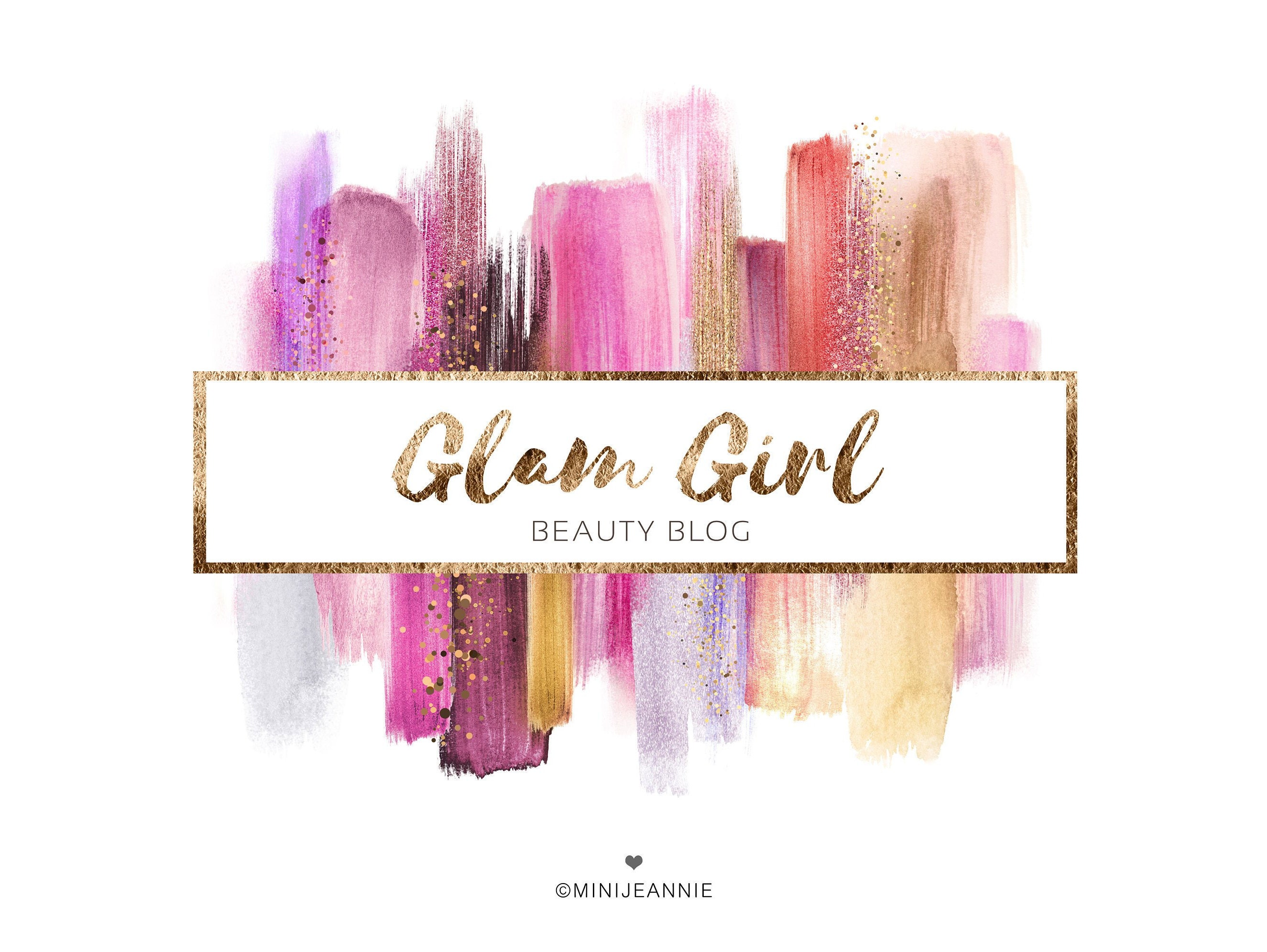 Glam Logo-Glamorous Logo-Makeup Logo-Luxury Logo-Elegant | Etsy