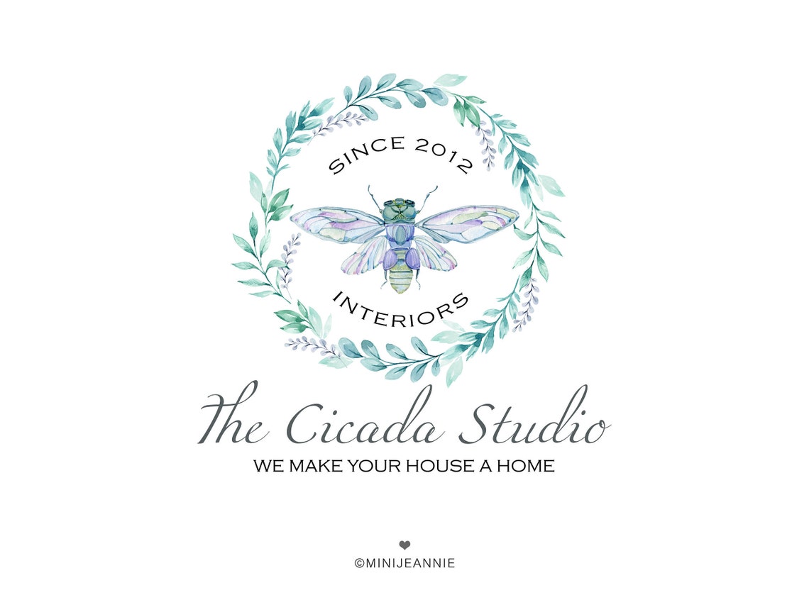Cicada Logo-insect Logo-bug Logo-grasshopper Logo-premade - Etsy