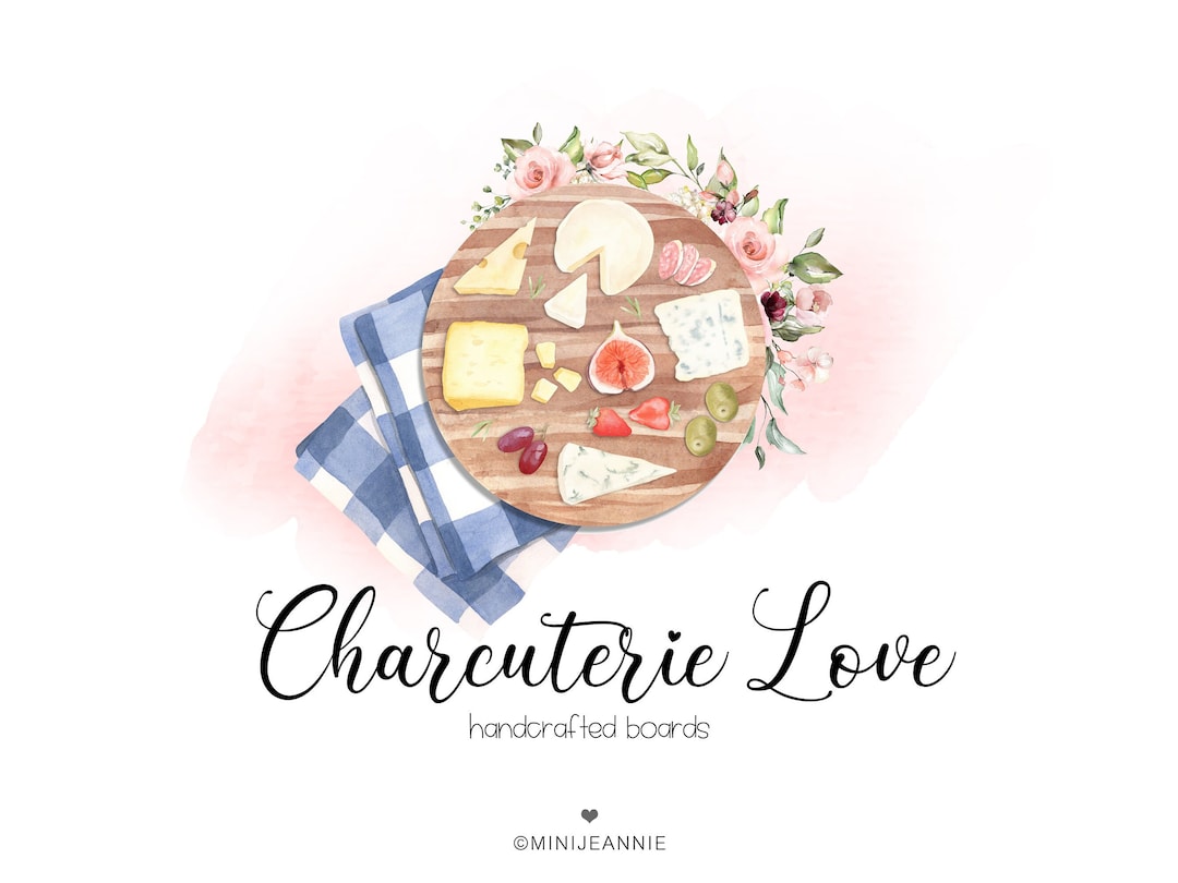 Charcuterie Logo Design, Cheese Board Logo, Catering Logo, Grazing ...