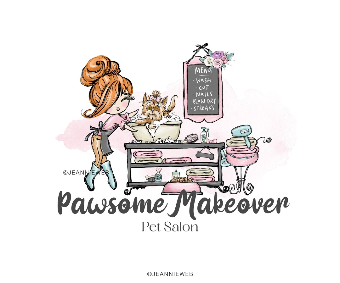 Pet Salon Logo, Pet Grooming Logo, Dog Salon Cat Salon Logo, Pet Spa ...