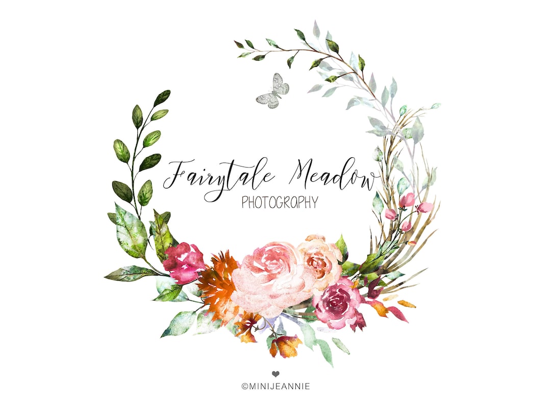 Rustic Floral Logo-bohemian Floral Logo-boho Floral Logo-flower Logo ...