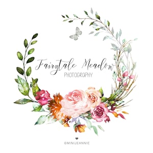 Rustic Floral Logo-bohemian Floral Logo-boho Floral Logo-flower Logo ...
