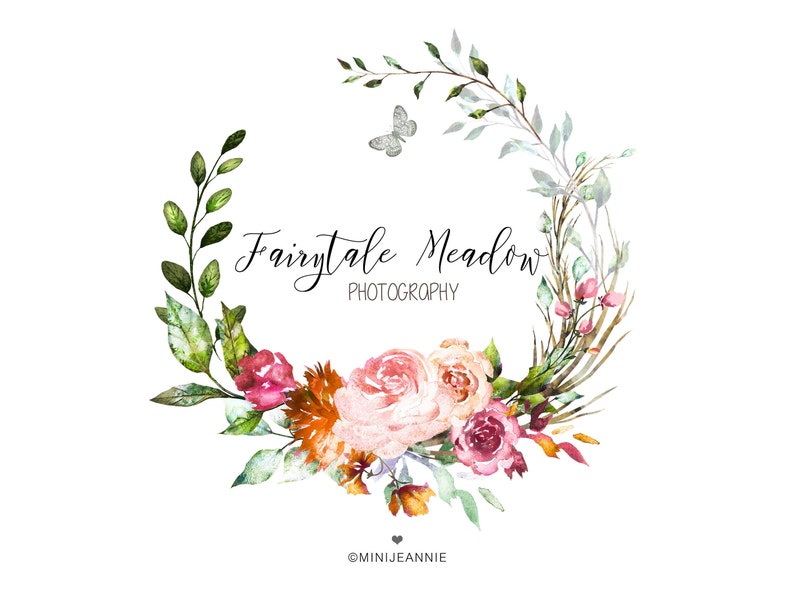 Rustic Floral Logo-bohemian Floral Logo-boho Floral - Etsy